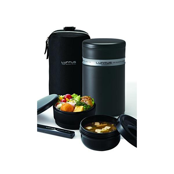 モダン・ブラック  3239・・Color:ブラックPatternName:1040ml・サイズ:約幅14.1×奥14.1×高22.8cm・本体重量:約771g・材質:保温ケ-ス/ステンレス鋼(アクリル樹脂塗装)箸/AS樹脂ご飯容器フタ/P...