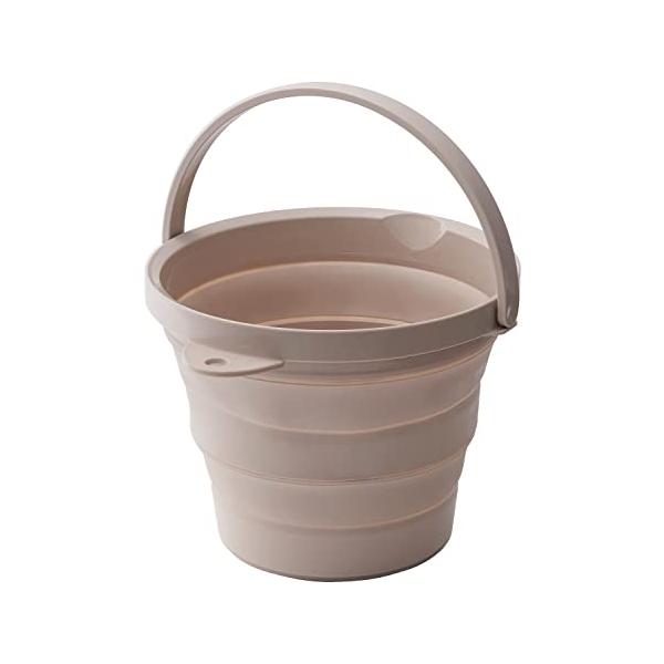 ・ベージュ 8L I-614・・Color:ベージュPatternName:8L・やわらか素材のソフトバケツ