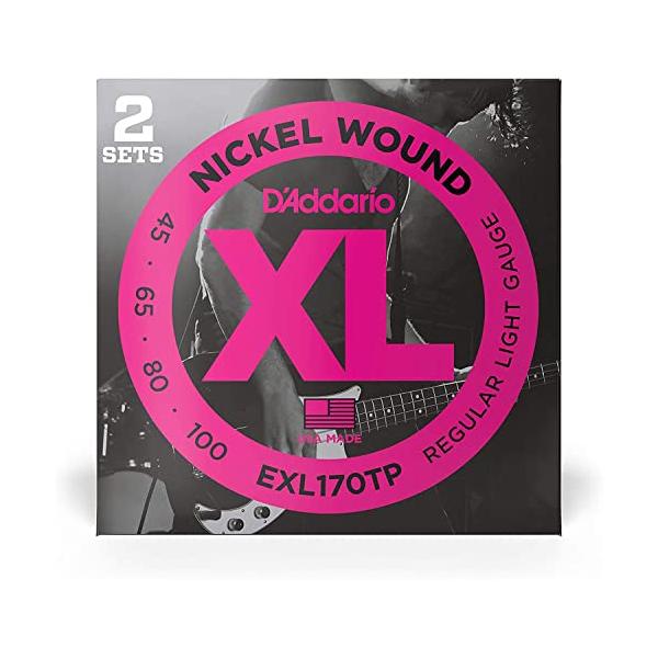 2セットパック・ニッケル ツインパック 045-100 (4弦/Long) EXL170TP・・Size:045-100 (4弦/Long)Color:ニッケル ツインパックPatternName:単品・ダダリオ レギュラーライト 45-1...