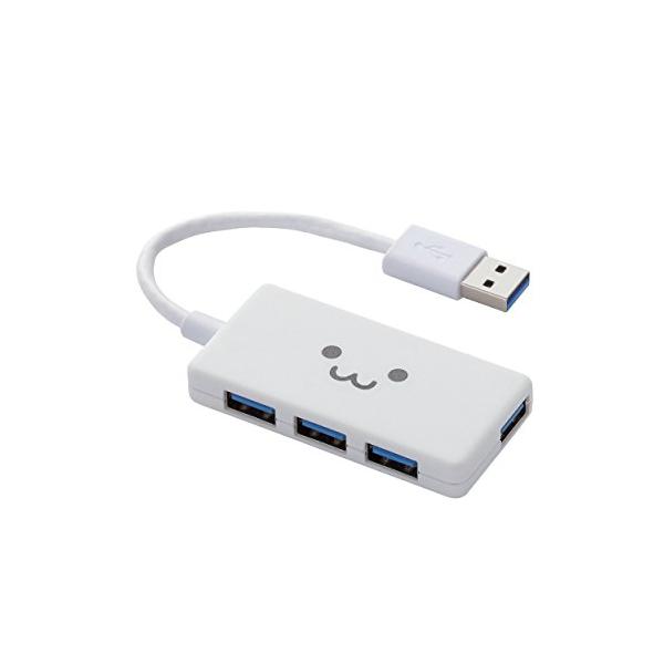 コンパクト・ホワイト 4ポート U3H-A416BF1WH・・Color:ホワイトPatternName:単品・転送速度5Gbpsと従来のUSB2.0の約10倍の転送速度(理論値)を実現するUSB3.0に対応したUSBハブです。・デスク上で...