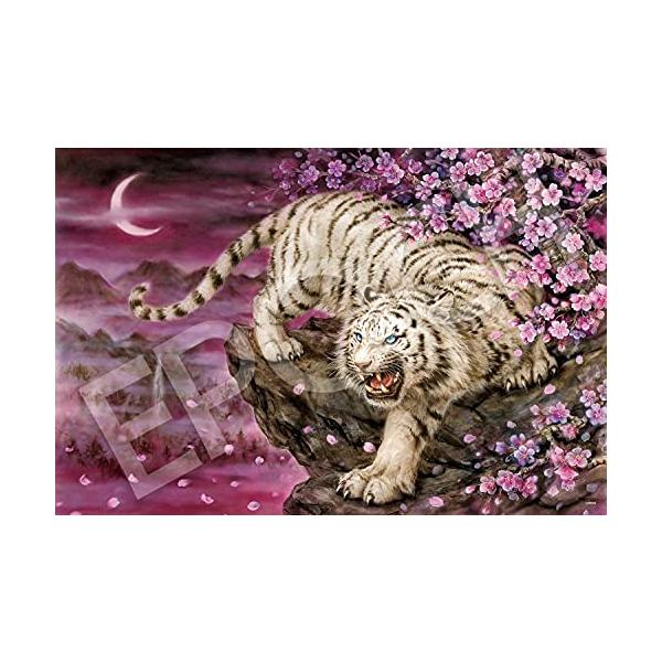 1000ピース・桜花白虎 50×75cm 11-605ｓ・・Color:桜花白虎Style:1000ピース・神が降り立った印とされる桜の元、生き物の頂点に立つ存在、「白虎」の迫力ある姿を描いたジグソーパズルです。・原井加代美が描力作! 縁起...