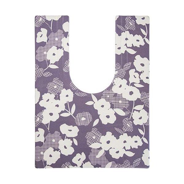 ・フラワーグレイ 80×60cm 012671・抗菌防臭・撥水でサッと拭ける・生産国:中国・素材:塩化ビニル樹脂・トイレマット