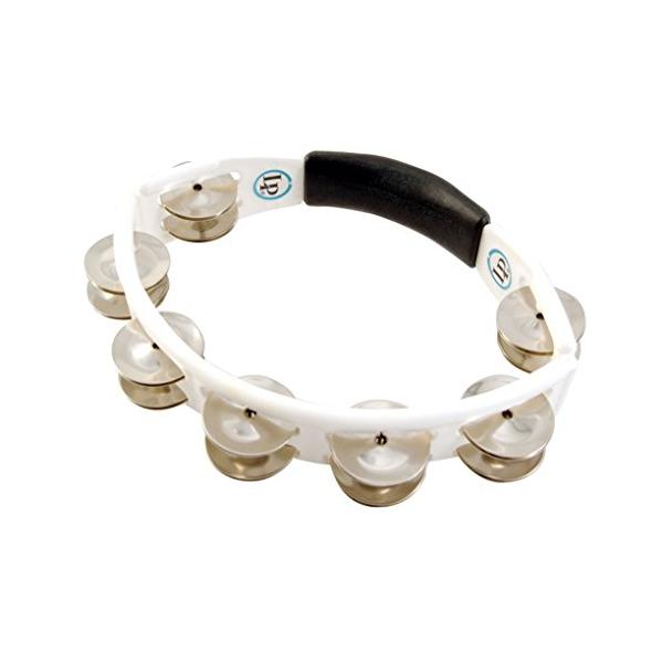 手持ち・白/スチール  LP152・・Color:白/スチールStyle:手持ち・人間工学的にデザインされた、使いやすく丈夫なタンバリン・パテントをとった形状は自然な腕の動きにフィットする