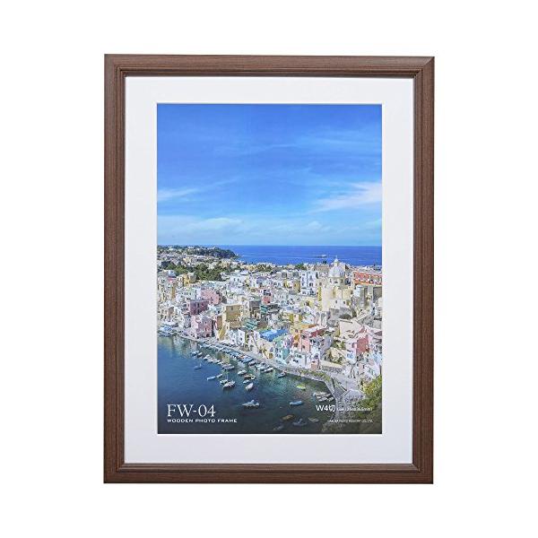 1枚・ブラウン ワイド4切 FW-4-BRW4・・Size:ワイド4切Style:1枚Color:ブラウン・ゆるやかな曲線で温かみ溢れるお手頃価格の木製フォトフレーム・奥行き感を与え作品をより引き立てるVカット(断面斜め裁断加工)マット・木...
