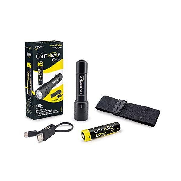 ・  LTG1001・1250ルーメンLED/フラッシュライト/スマホにも給電できるLTG0001充電池付属／専用ポーチ/専用ケーブル付属