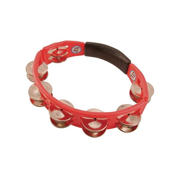 手持ち・赤/スチール  LP151・・Color:赤/スチールStyle:手持ち・人間工学的にデザインされた、使いやすく丈夫なタンバリン・パテントをとった形状は自然な腕の動きにフィットする