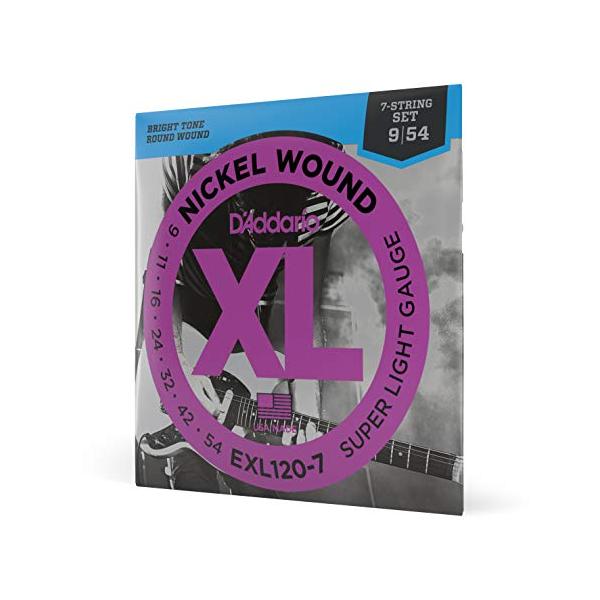 1セット/7弦 .009-.054/EXL120-7・パッケージ個数:1・XL Nickel Woundは、D'Addarioで最も人気のあるエレキギター用弦で、六角形の高炭素鋼を採用したコアワイヤー(芯線)に、ニッケルメッキスチールワイヤ...