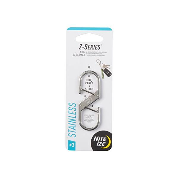 #3・ステンレスシルバー  N06110ss・・Style:#3・ナイトアイズのカラビナから安全性を追求したZシリーズが新登場。・シンプルな形状と精密に設計された滑らかなフォルムが魅力のセキュリティーキーアクセサリー。・中心にあるZ(ゼット...