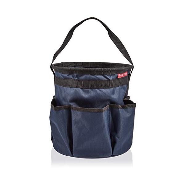 ・ブルー  CB-230・外寸(mm)間口×奥行×高さ：230×230×250 色：ブルー ポケット数(個)：5 形状：外5 ツールバッグ時サイズ(mm)幅×奥行×高さ 腰袋・工具立て時サイズ(mm)幅×奥行×高さ・外ポケット5個付・ポリエ...