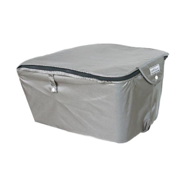 特大後カゴ用・グレー 標準 BCR-2800・サイズ:(約)幅36×奥行55×高さ25cm・適応カゴ:周囲145-155cm程度・素材:ポリエステル(撥水加工)PVC(フタ中張り)