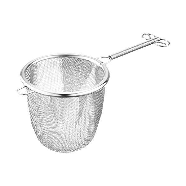 ・シルバー  4907052871090・・PatternName:ラセン深型二重茶こし 大・サイズ:16×7.5×7cm・本体重量:0.039kg・材質網部・枠:18-8ステンレス・生産国:日本