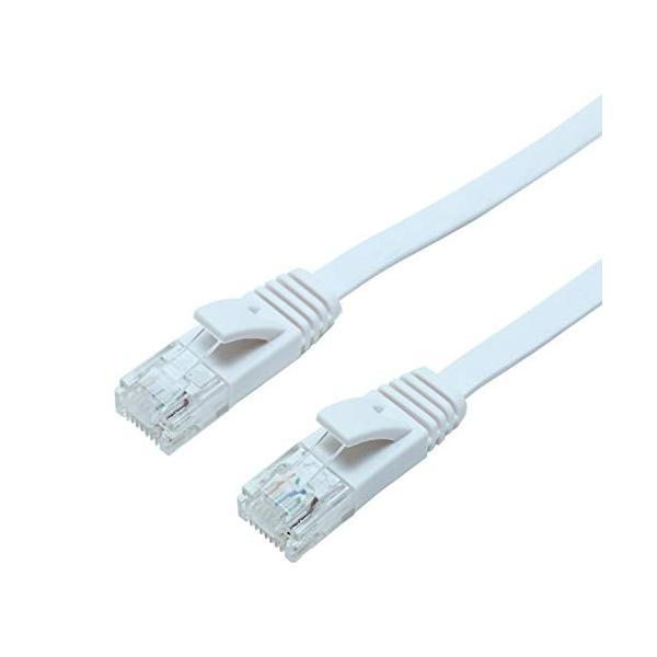 ・ホワイト 5ｍ TWU-6A05WH・・Size:5ｍ・光ブロードバンドに最適な超高速10ギガ(10Gbps)対応LANケーブル・カーペット下やドアの隙間への配線に最適な極薄フラットタイプ・次世代の10GBASE-T対応・最高クラスの伝送...