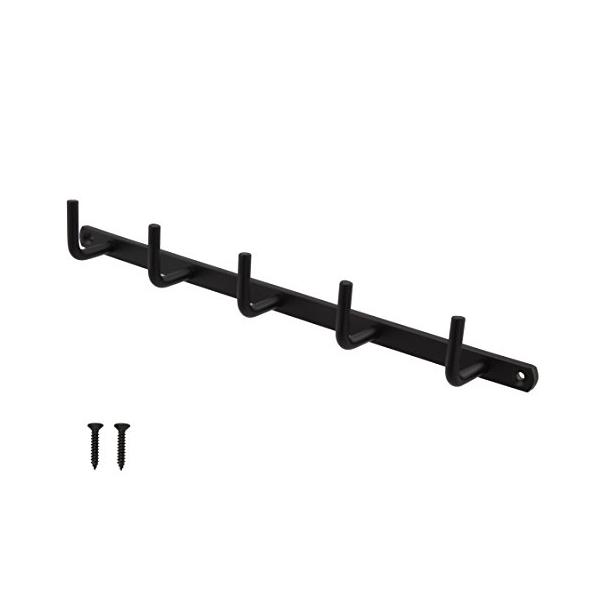 5連ラインフック・ブラック 1個入り 58648・・Size:1個入りStyle:5連ラインフックColor:ブラック・アンティーク調フック・材質:鉄・サイズ:282x38x35mm・本体耐荷重:5kg