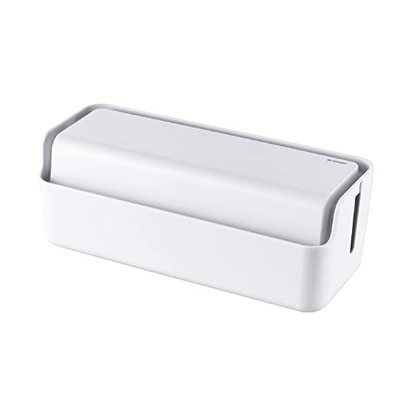 モダンホワイト/1) 10個口タップ収納/スマホスタンド付/EKC-BOX004WH・Color:ホワイトSize:1) 10個口タップ収納/スマホスタンド付・パッケージ個数:1・デスクの上のケーブルや端末をスッキリ整理できる、大容量のケー...