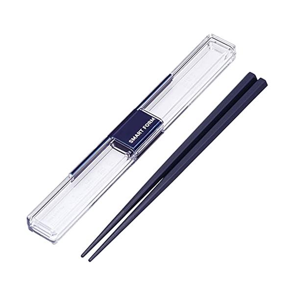 ・六角箸入  H-591 NV・・PatternName:箸セット NV・ケースが壊れにくく、カチャカチャ音防止ホルダー付きの箸箱セット・ケース本体とフタに衝撃に強い樹脂、飽和ポリエステルを採用。・抗菌加工・防汚加工・電子レンジ可能