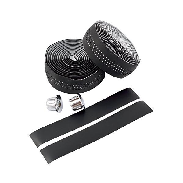 ・ブラック/ホワイト  015160・・Color:ブラック/ホワイト・パーフォレートから覗くカラーがオシャレなバーテープ。・パッケージ内容:バーテープ×2本、エンドキャップ×2本、エンドテープ×2枚・取付後、必ずテープが固定されているか確...