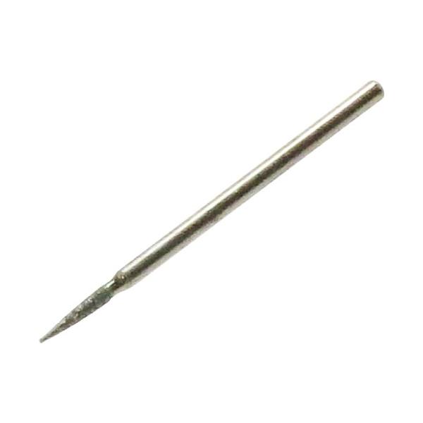 テーパー型・ 軸径:2.34mm、研磨部:φ1.5×10mm S2-128・・Style:テーパー型・ミニルーター用先端パーツ・ダイヤモンドを接着した先端パーツで高い研削力・耐久性を持っています。・プラスチックやガラス、石材の研磨・ガラス彫...