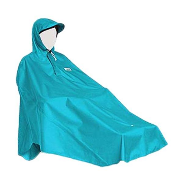 ポンチョコート・ターコイズ 00-0 34616・原産国:ベトナム・表地:ポリエステル(PVCラミネート)・シームテープ:PVC・クリップ:PBT樹脂・適応身長:150~175cm(男女兼用)