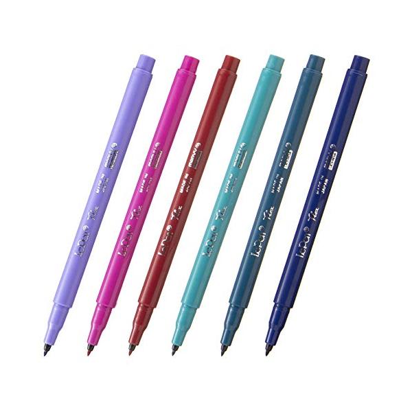 レタリングマーカー 6色Bセット・ネイビー  4800-6B・・Style:レタリングマーカー 6色Bセット・色:106アメジスト/20マジェンタ/28バーガンディ/73ティール/33オリエンタルブルー/29ネイビー・インク:水性染料・ペン...