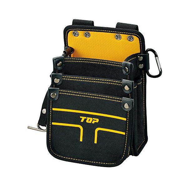 仕様:電工向け3段(小)・ブラック 小 ・・Style:仕様:電工向け3段(小)・サイズ:高さ240×幅150×奥行120mm・重量:320g・適応ベルト幅:70mm・材質:ポリエステル(生地)、鉄(金具)・カラビナ・テープホルダー付