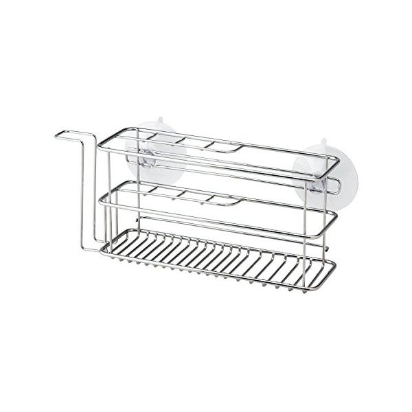 ・シルバー 23×6.5×9.5cm BB-081・サイズ:23×6.5×9.5cm・耐荷重:1.5kg・取付方法:吸盤(補助板付き)・吸盤で取り付けできる、歯ブラシホルダー。・歯磨き用品やコップなどの洗面小物を壁際にすっきり収納できる。