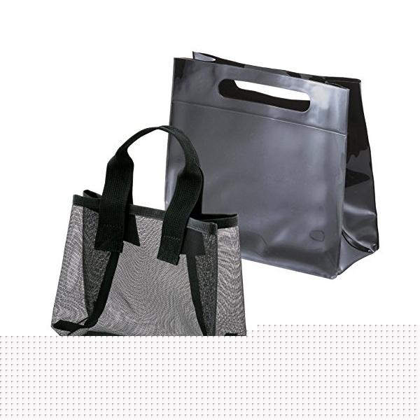 オシャレ・ブラック 1個 (x 1) 163342・・Color:ブラック・素材:クリアバッグ/塩化ビニル メッシュバッグ/ナイロン、ポリエステル、ポリプロピレン・サイズ:クリアバッグ/約165(全高200)×230×90mm メッシュバッ...