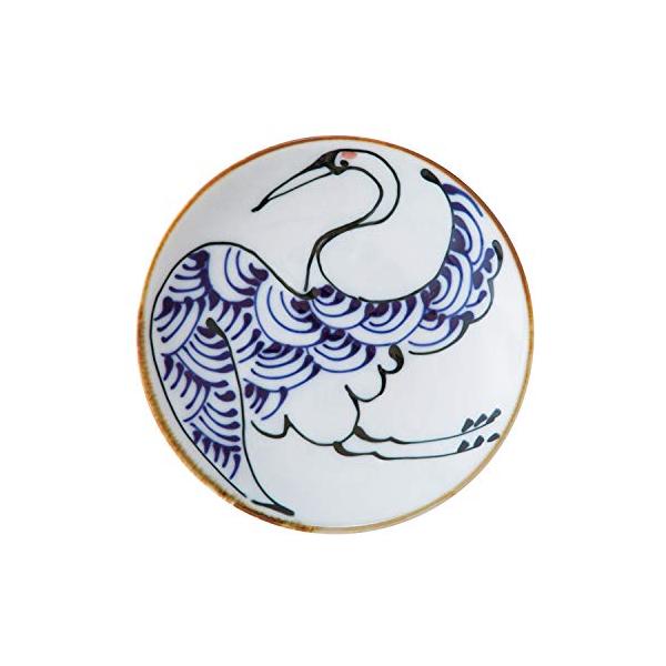 ・白 10.5cm 18193・・PatternName:鶴・サイズ:約直径10.5×高さ1.5cm・素材:磁器・生産国:日本・箱:化粧箱