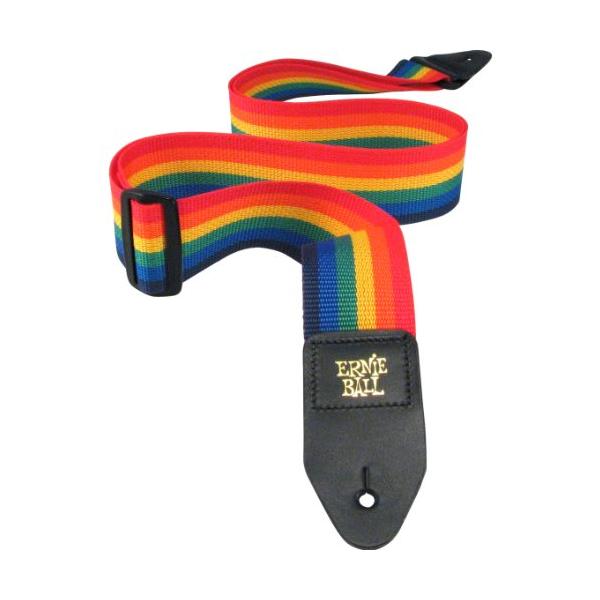 定番・レインボー  P04044・・Color:レインボーStyle:定番・数多くのギタリストに愛用されているアーニーボールのロングセラー・しなやかで伸びにくく丈夫なポリプロピレン素材・スライド式アジャスターで長さ調節もスムーズ・長さ：96...