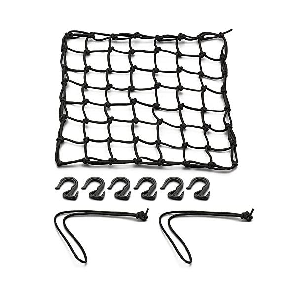 ・ブラック M(300×300mm) 72182・・Color:ブラックSize:M(300×300mm)・仕様1ネットは直径4.0mmゴム製。程よい伸縮性と長期耐久性を実現しました。・仕様2ネットを45mmの小さなマス目にすることで、荷物...