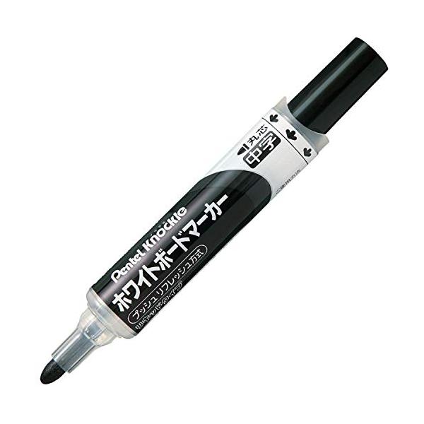 中字・黒  EMWLM-A(10)・特長インキが薄くなったらノックをプッシュ 濃さが戻り鮮やかに書ける・カラー黒線幅丸芯・中字・本数10本・材質キャップ・ノック・前軸・弁座=再生PP 軸=PP ペン先=ポリエステル繊維・1本あたりサイズ/重...