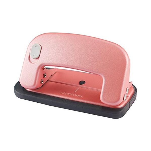 ・ピンク  DP90216・・Color:ピンク・シフォン生地のようなさらさら表面仕上げ、個人使用にぴったりなコンパクト卓上パンチ・丈夫な金属製の斜めゲージで、穴あけ作業の邪魔にならない・ハンドルロック付きなので、コンパクトに収納可能・カラ...