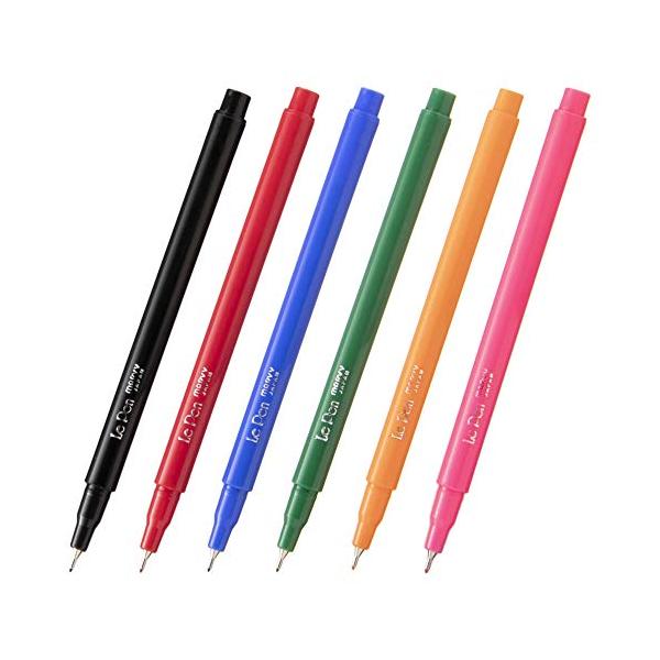 水性極細ペン 6色Aセット・マルチカラー  4300-6A・・Style:水性極細ペン 6色Aセット・カラー：6色 ブラック・レッド・ブルー・グリーン・オレンジ・ピンク・ペン先：極細(0.3mm) Extra Fine Tip・ペンサイズ：...