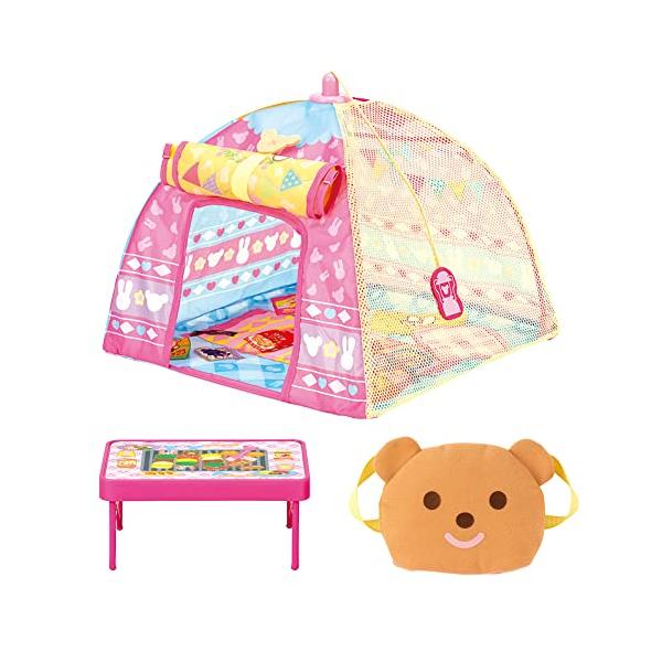 キャンプセット・ フリーサイズ 1851601・・Style:キャンプセット・対象年齢：3歳以上・セット内容：テント、バーベキューテーブル、ねぶくろリュック・かわいいテントでキャンプごっこ?・テントはワンタッチで開き、閉じるととってもコンパ...