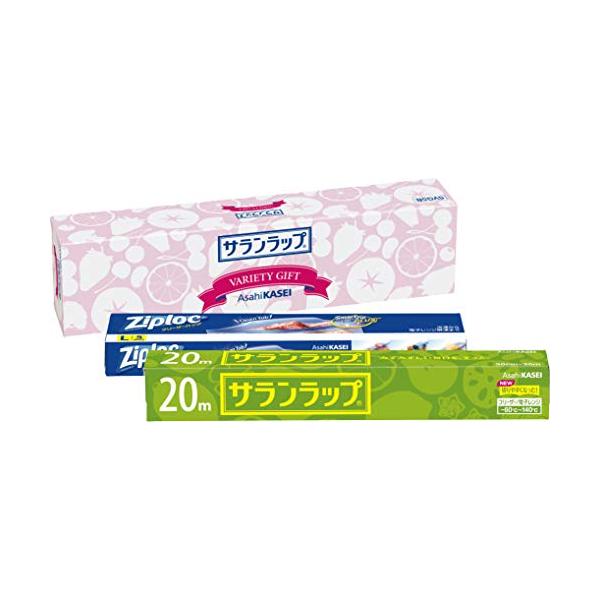 クリア/2個アソート/2412-032・FlavorName:SVG5B・パッケージ個数:1・商品サイズ(幅×奥行×高さ):320mm×80mm×54mm・セット内容:サランラップ(30cm×20m)1本、ジップロックフリーザーバックL(5...