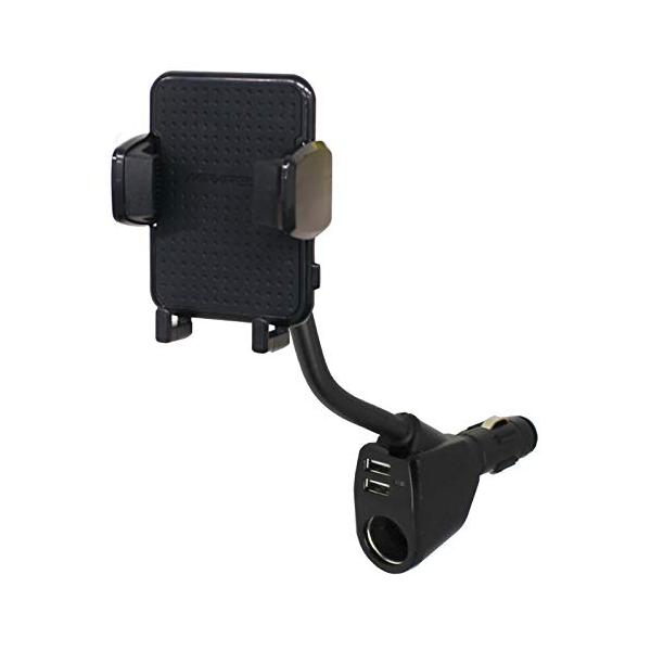 ・ブラック  PH-1800・・PatternName:シガーソケット・最大電流:2.4A・パターン名:シガーソケット・スマートフォンをホールドしながら、USBポートで充電が可能・USBはApple、Androidで充電が行える自動識別IC...