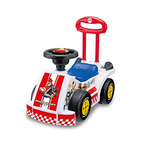 (C)Nintendo・マリオカート型の乗用玩具・あしこぎと押しぐるまの2way、1.5才から5才まで長く遊べます。・マリオの声や楽しいゲームサウンドが20種類以上