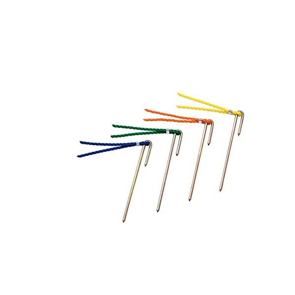 グランドポイントマーカー・オレンジ ポリエチレンロープ6mm×15cm 杭5mm×18cm G1794V・同色10本1組・重さ590g・ポリエチレンロープ6mm×15cm・杭6mm×15cm