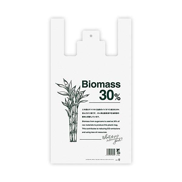 ・ホワイト Large 30SAT-L・・Size:Large・厚み：0.018mm・マチ形状：横マチ・仕様：片面デザイン　バイオマス原料30%配合