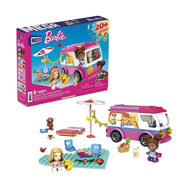 ・ピンク フリーサイズ GWR35・内容２つの小さなバービーと、ピンクのキャンピングカーの他、ペットやテーブル、椅子、クロワッサンなどのアクセサリー付のブロック123ピース。 キャンピングカーはなんとキャンプ場に変身組み立てた後もキャンプシ...
