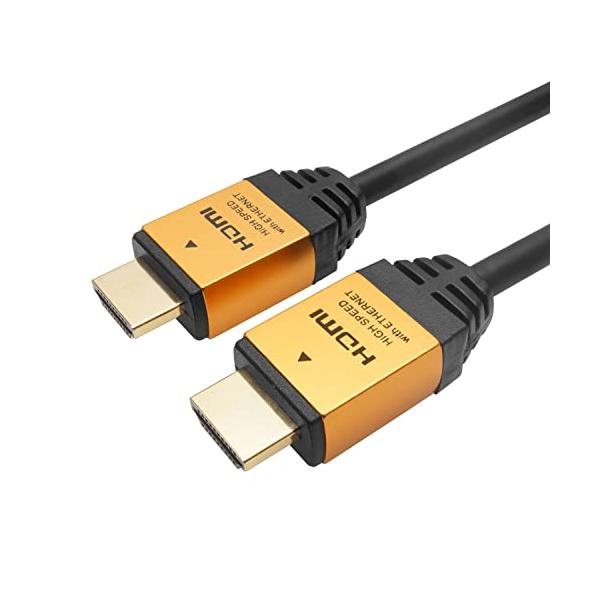 メタルヘッド・ゴールド 5m HDM50-014GD・・Size:5mStyle:メタルヘッドColor:ゴールド・コネクタ形状:HDMI標準コネクタ(タイプA/オス)-HDMI標準コネクタ(タイプA/オス)・コネクタサイズ:W20.3 x...