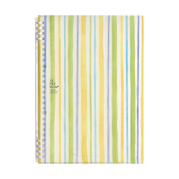 ストライプ・ストライプ B5 9855TES-L106・・Size:B5Style:ストライプPatternName:単品・上下にセパレートしたリングで、書くときにリングが邪魔にならないリングノート・全6種類、華やかな表紙柄の数量限定モデル...