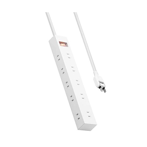 (1) 電源タップ・ホワイト 3m ECT-1530WH・・Style:(1) 電源タップSize:3mColor:ホワイト・上面と側面にそれぞれ5個口ずつ、計10個口の2ピン式差込口を搭載したタップです。・差込口を2面に分けて配置すること...