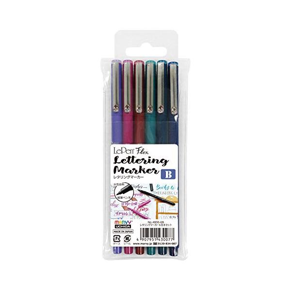 レタリングマーカー 6色Bセットネイビー/-/4800-6B・Style:レタリングマーカー 6色Bセット・パッケージ個数:1・色:106アメジスト/20マジェンタ/28バーガンディ/73ティール/33オリエンタルブルー/29ネイビー・イン...