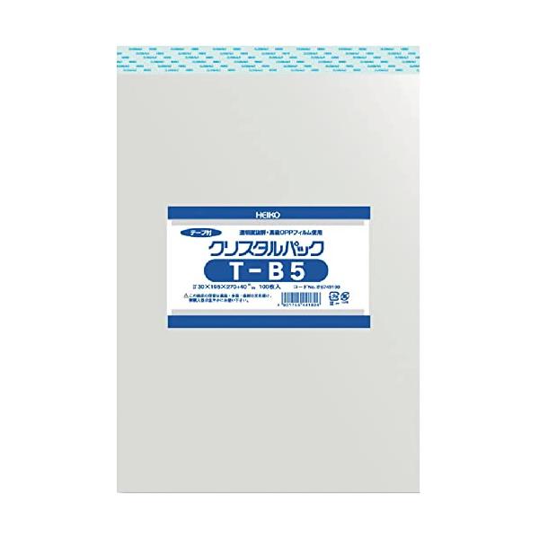 ・透明 T-B5 006743100・・Size:T-B5・透明度と強度に優れたポリプロピレン製の「クリスタルパック」。・テープ付で封ができるタイプ。たっぷり使える大容量。・サイズ幅195×高さ270+テープ部分40mm・入数100枚 材質...