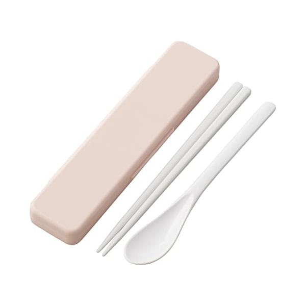 ・くすみピンク  CCS3SAAG-A・サイズ:箸＝長さ18cm スプーン＝全長18cm ケース＝幅18.8×奥行4.7×高さ1.8cm・素材・材質:フタ＝AS樹脂 本体・スプーン＝ABS樹脂 箸＝メタクリル樹脂 クッション＝シリコン樹脂・...