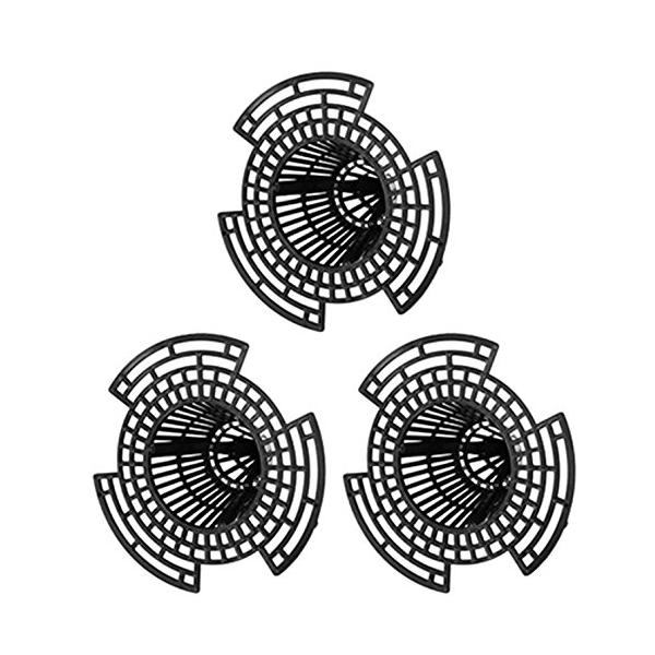 シンプル・ブラック 中 中・・Size:中・用途:鉢植用網・特徴:鉢底からの土の流出防止、ナメクジの侵入防止に最適・サイズ:底部75×山部55mm・入数:3枚入・材質:ポリプロピレン