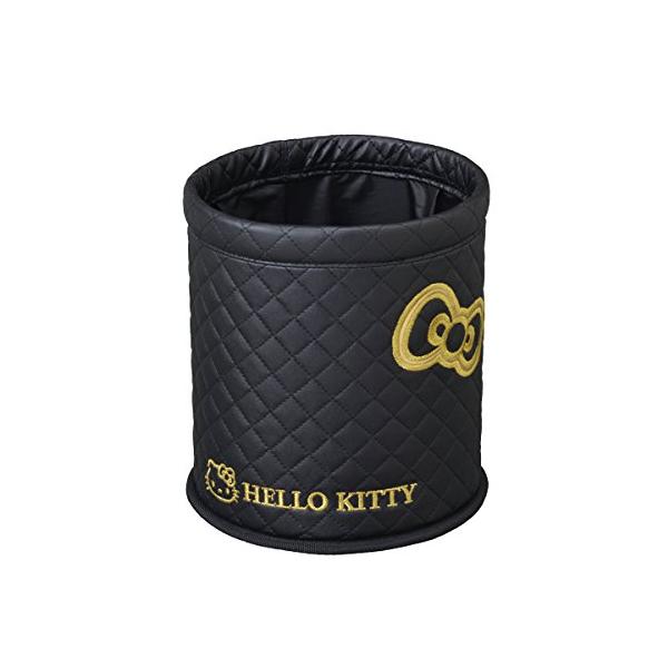 KT491・ブラック  KT491・・Style:KT491・ハローキティの大人可愛いキルティングシリーズです。・高級感のあるキルティングとゴールドの刺繍がポイントのダストボックスです。・ダストボックスや小物の収納ボックスとして、車内だけで...