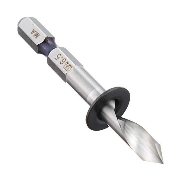 ・シルバー 6.5mm 6.5mm・・Size:6.5mm・仕様:6.35mm六角軸・サイズ:全長65mm・ネジ丈25mm・軸径6.35mm・軸:普通鋼・刃:普通鋼