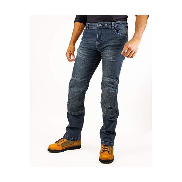 メンズ・IndigoBlue L 07-742・・Color:IndigoBlueSize:L・COLOR:Indigo Blue SIZE:L・どんな人も履きやすいレギュラーフィットのストレッチジーンズ。両膝に高強度生地ケブラーを補強とし...