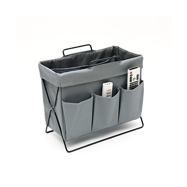 ・グレー  ESTM-LR-GY・・Color:グレー・リビングやダイニングのテーブル、デスク周りなどで手の届く場所において置きたい小物を、スッキリ収納できるアイテム・側面にはリモコンが入る3つの前ポケット。リモコンや小物、ケーブル入れに。...